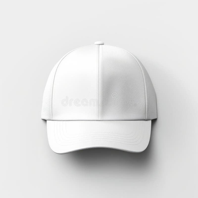 Mockup of Front of White Plain Baseball Cap Stock Illustration ...