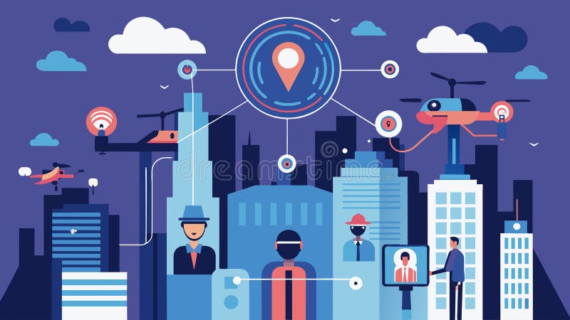 A Mockup of a Future City with Surveillance Drones that Use Biometric ...