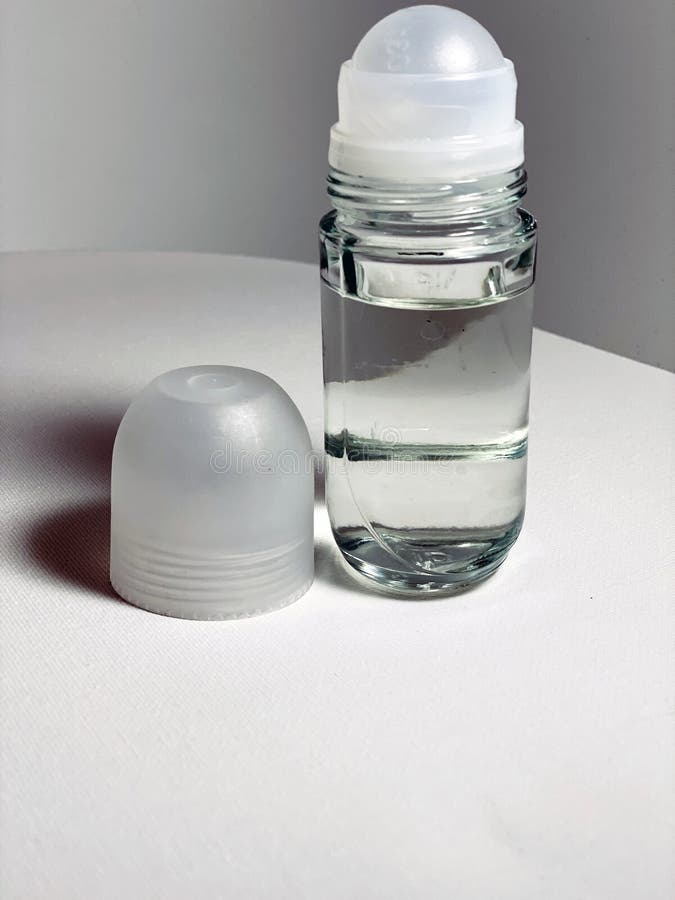 Mockup of Glass Bottle for Deodorant Roll-on Bottle, on White ...
