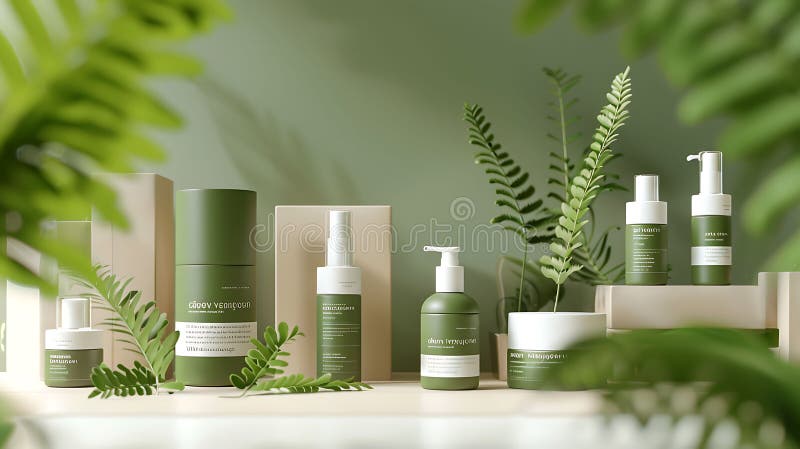 Mockup of Green cosmetics stock illustration. Illustration of friendly ...
