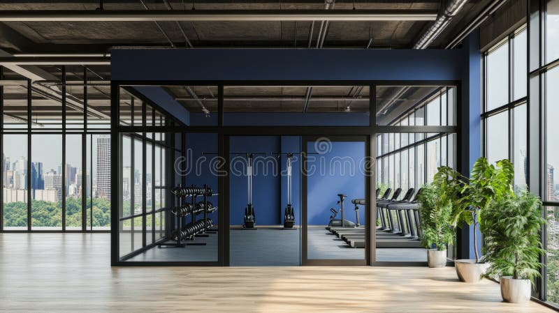 Mockup of a Gym Wall Logo on a Blank Wall in a Modern Gym Interior ...