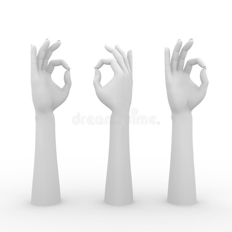 Mockup Hand Make Symbol Ok and Confirm Stock Illustration ...