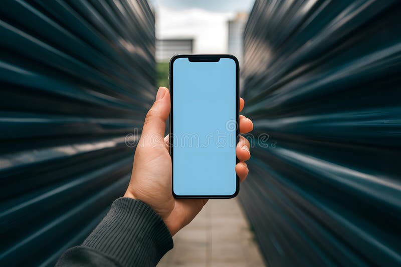 Mockup of Hand with Mobile Phone for Design Illustration Stock ...