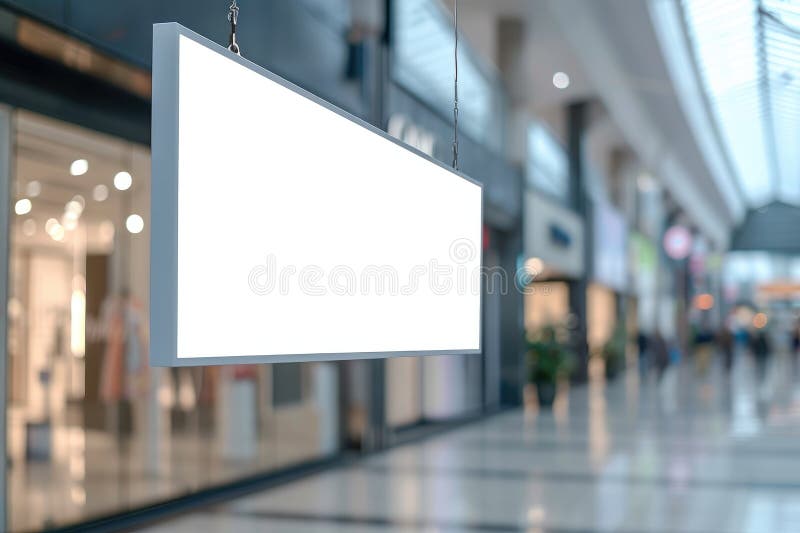 Mockup Hanging Banner with Store Background. Advertising Concept Stock ...