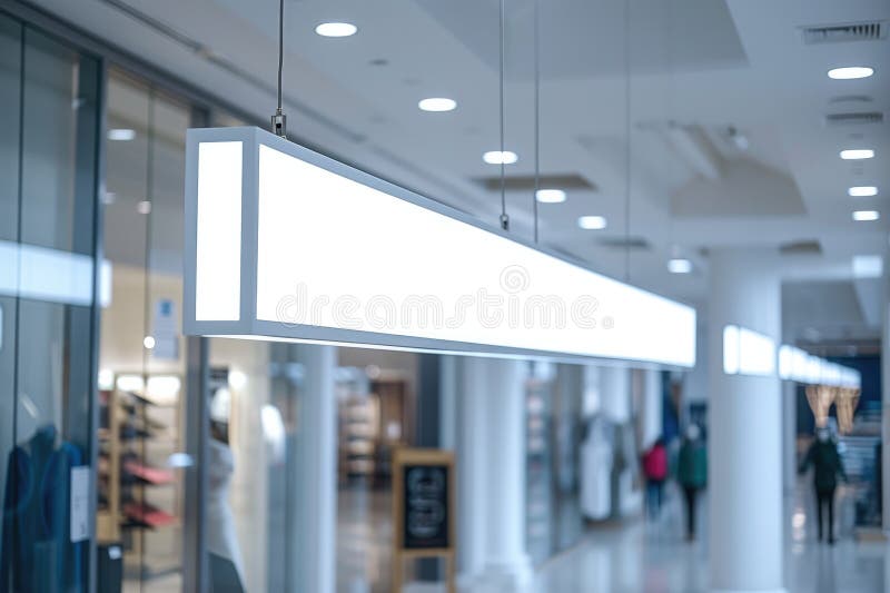 Mockup Hanging Banner with Store Background. Advertising Concept Stock ...