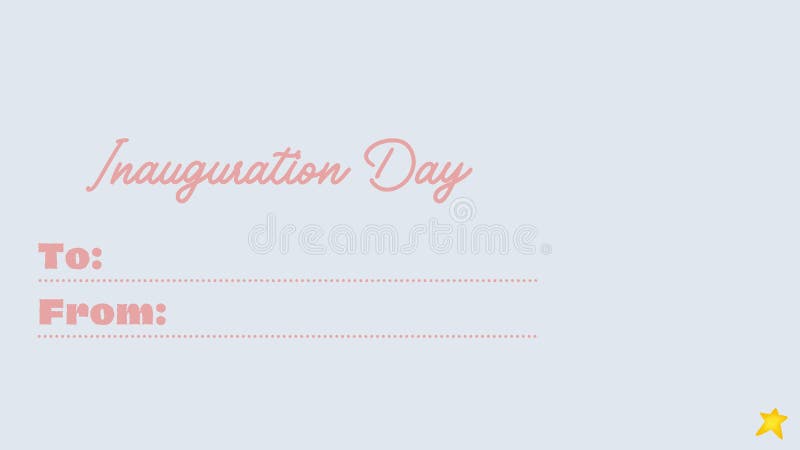 Happy Inauguration Day Wish Image with To and from Stock Illustration ...