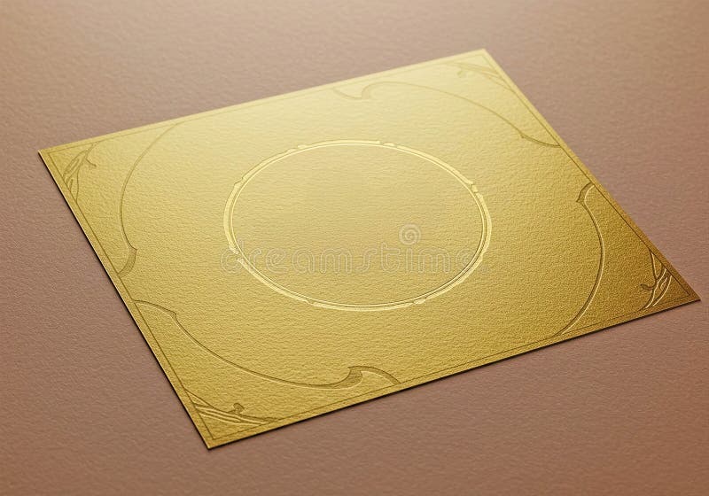 Mockup with Hot Foil and Paper Texture Effect, Top View Stock ...