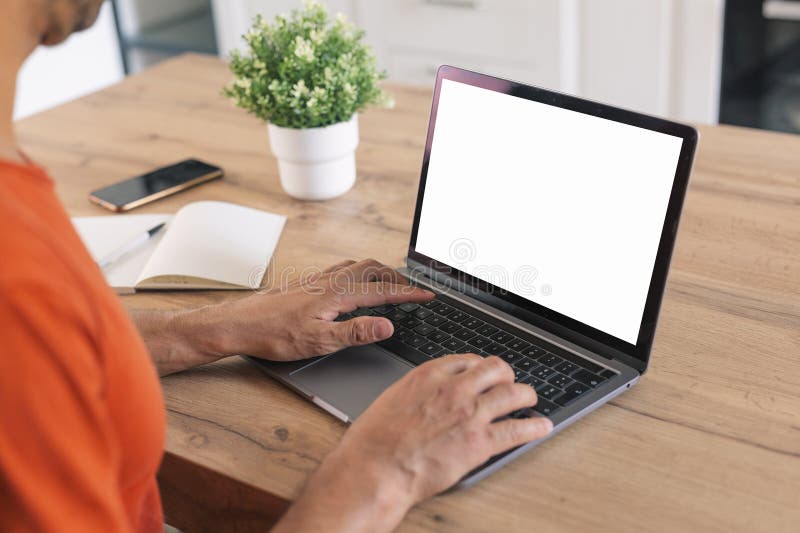 Mockup Image Blank Screen Computer,cell Phone with White Background for ...