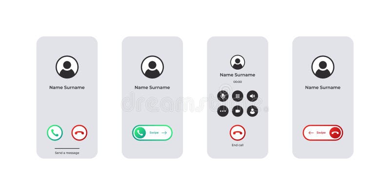 Mockup Incoming Call. Mobile Phone Call Screen. Communication Signs ...