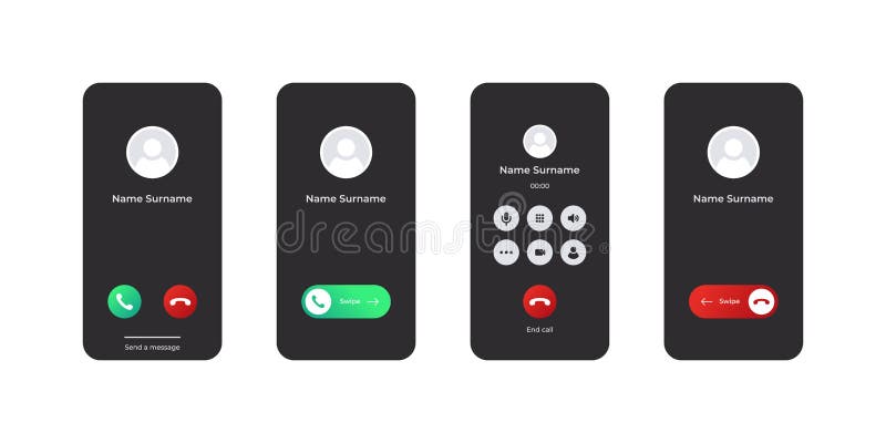 Mockup Incoming Call. Phone Call Screen Interface. Communication Signs ...