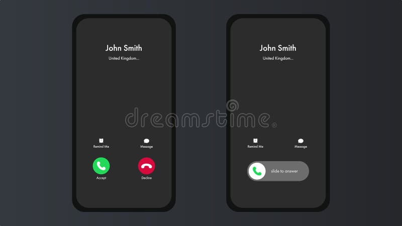 Mockup Incoming Call, Voicemail Screen, Smartphone Interface Vector ...