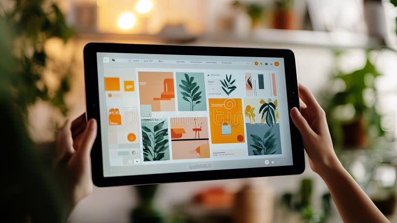 A Mockup of an Interactive Ad Design on a Tablet with Bright, Engaging ...