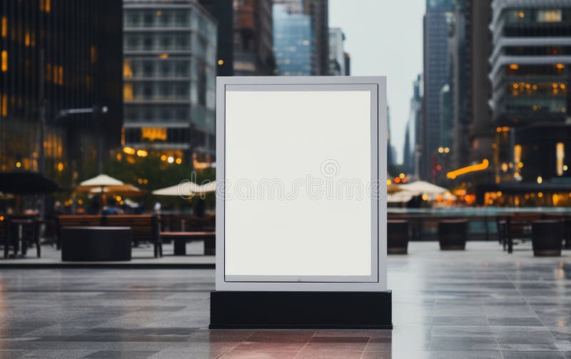 Mockup Interactive White Digital Billboard Mockup in a City Square ...