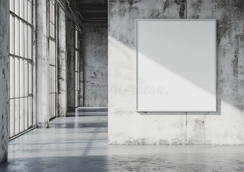 Mockup Interior with a Poster and a Floor Lamp. Stock Stock Image ...