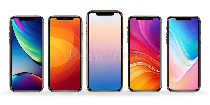 Mockup Iphone 10 11 12 12pro and Mini with Blank Screen Vector ...