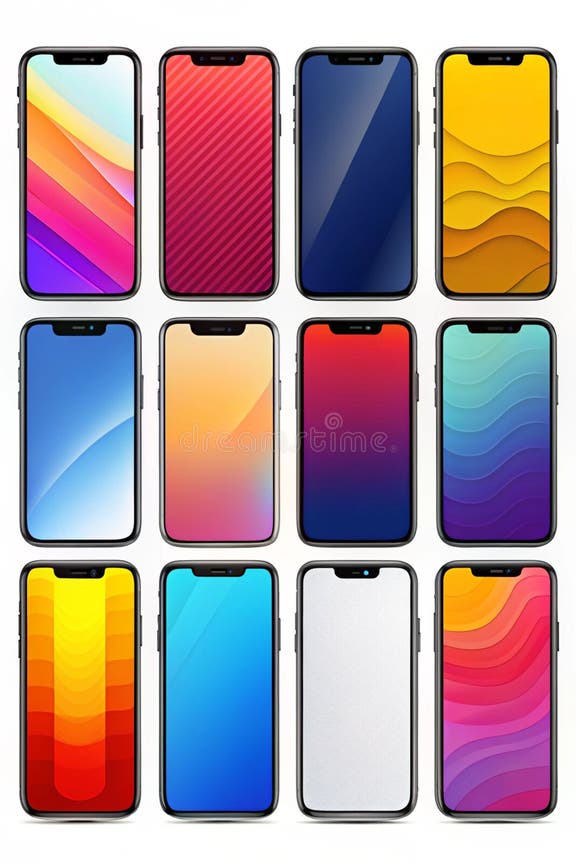 Mockup Iphone 10 11 12 12pro and Mini with Blank Screen Vector ...