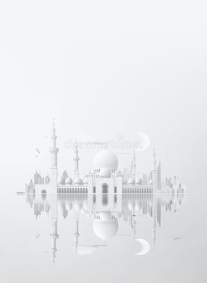 Mockup Islamic Mosque Pattern in Water Reflection for Ramadan Kareem ...
