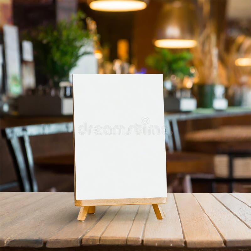 Mockup Label, Blank Menu Frame in Bar Restaurant. Stand for Booklets ...