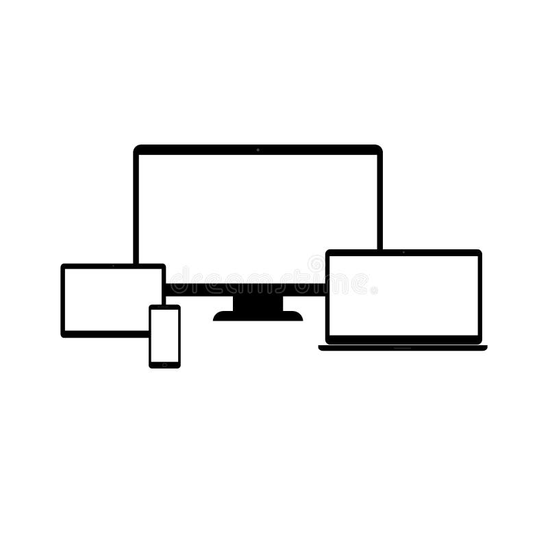 Vector Mockup Laptop Computer Tablet and Mobile Phone Stock ...