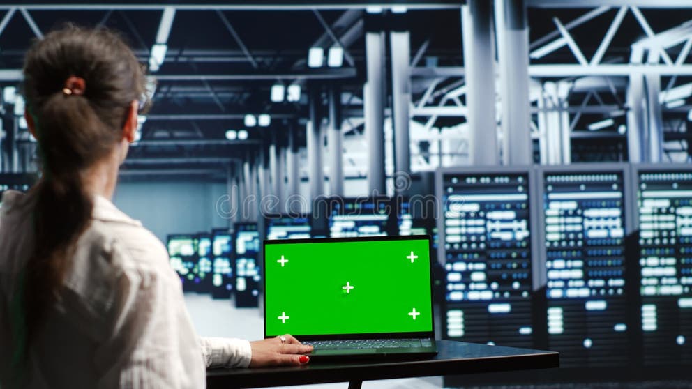 Mockup Laptop Server Clusters Fixing Stock Image - Image of operations ...