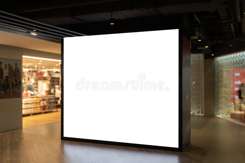 Mockup of Large Led Screen a Front of Shop in Shopping Mall Stock Image ...