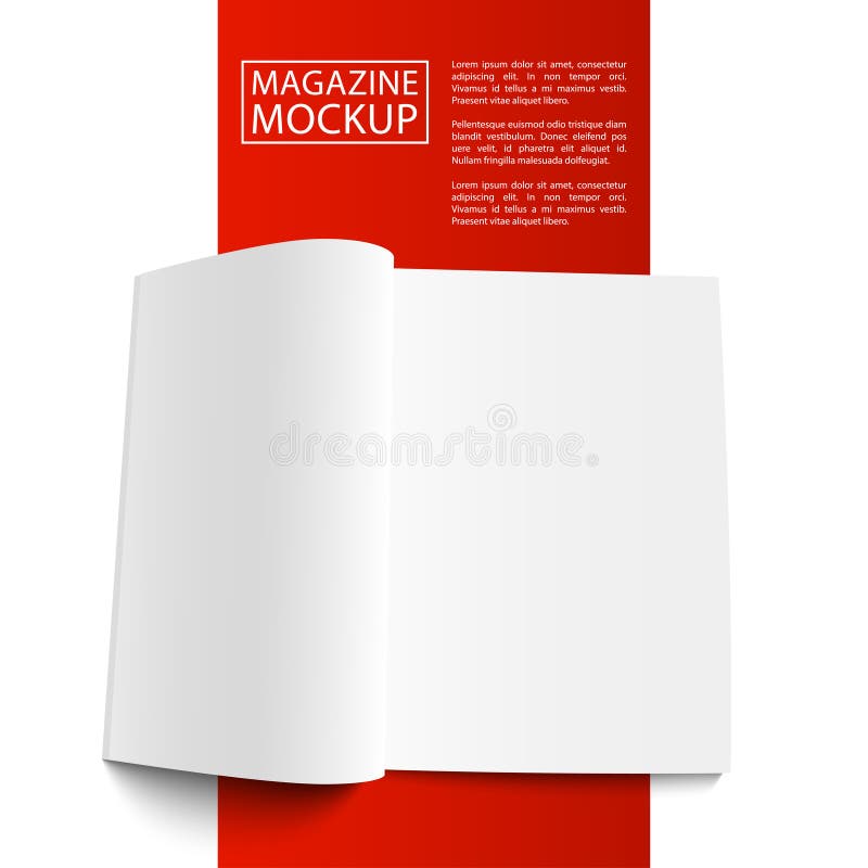 Mockup Magazine Red Line8-01 Stock Vector - Illustration of shadow ...