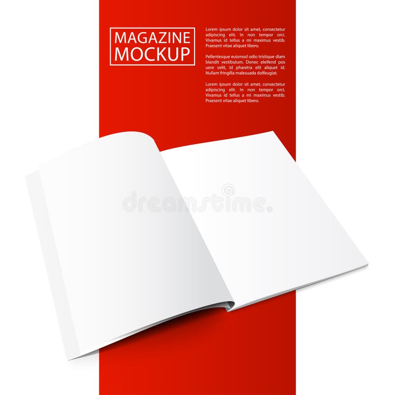 Mockup Magazine Red Line11-01 Stock Vector - Illustration of page ...