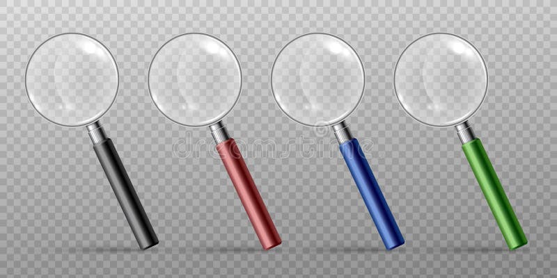 Mockup of Magnifiers or Magnifying Glasses 3d Vector Illustration ...