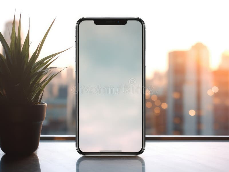 Mockup Mobile Phone Blank White Screen, Smartphone Empty Display Use ...