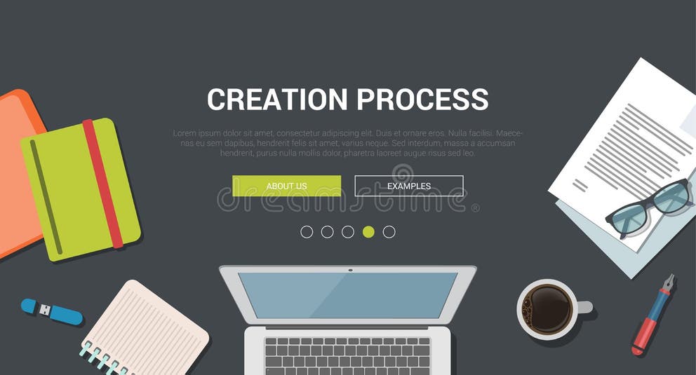Mockup Modern Flat Design Concept for Creative Creation Process Stock ...
