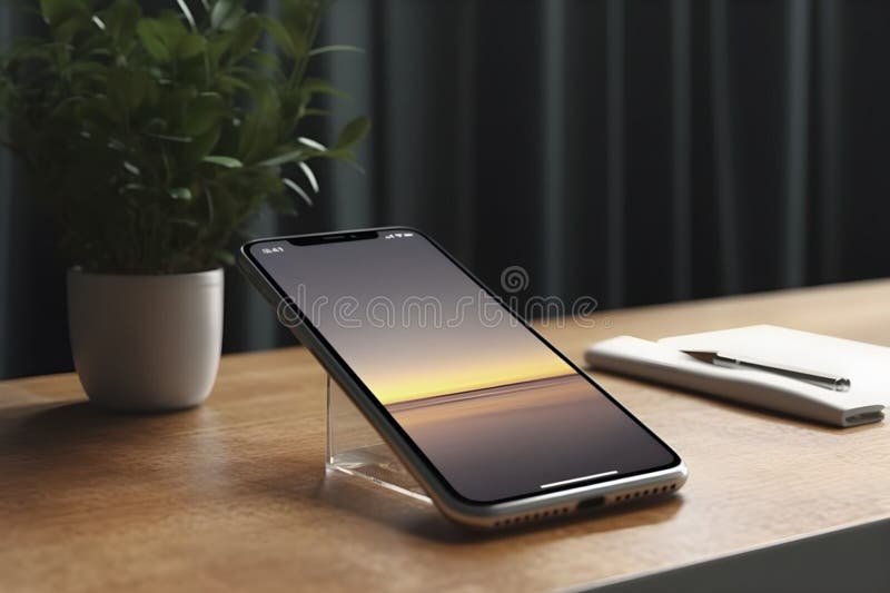 Mockup of Modern Laptop, Smartphone, Mac, Pc, Tablet on the Table Stock ...