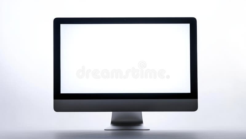 Mockup of Modern Style Computer Monitor with Blank Screen Isolated on a ...