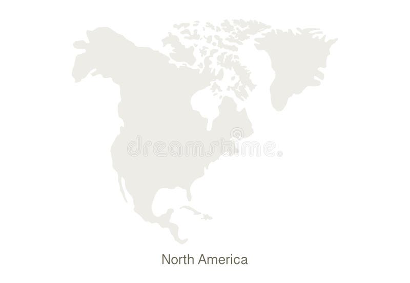 Mockup of North America Map on a White Background. Vector Illustration ...