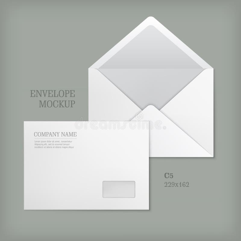 Mockup Open and Closed Envelopes. Stock Vector - Illustration of card ...