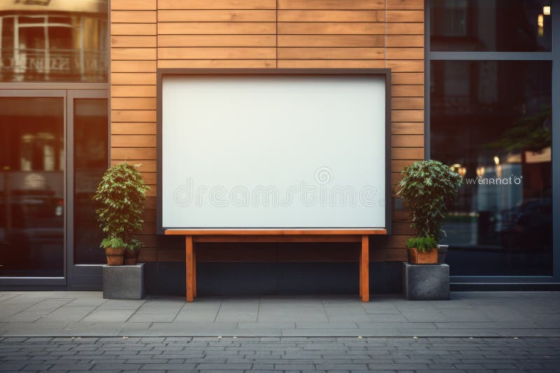 Mockup Outdoor Wall Store Shop Sign. Generative AI Stock Image - Image ...