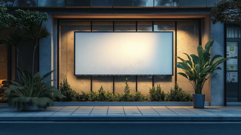 Mockup Outdoor Wall Store Shop White Blanket Sign Stock Photo - Image ...