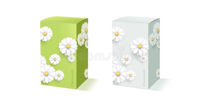Mockup of Packcge Box Shape with Modern Chamomile or Fluffy White ...