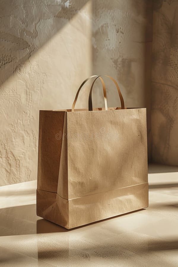 Mockup of a Paper Bag with Texture Suitable for Packaging Design Stock ...
