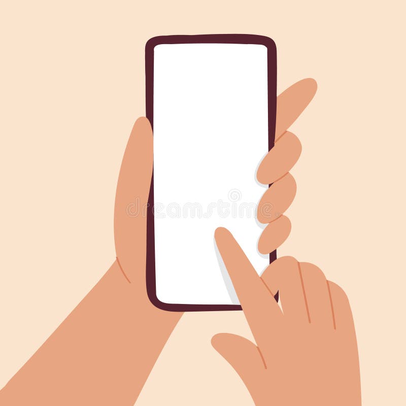 Mockup of a Phone with a Hand. White Display Stock Vector ...
