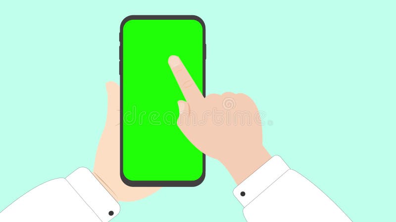 Mockup Phone Power Handphone Click Scroll Screen Animation Green Screen ...