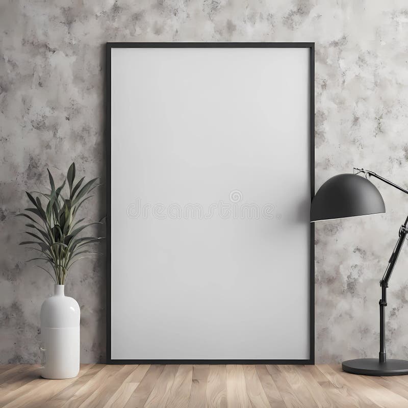 Mockup Poster Frame Close Up Render Stock Illustration - Illustration ...