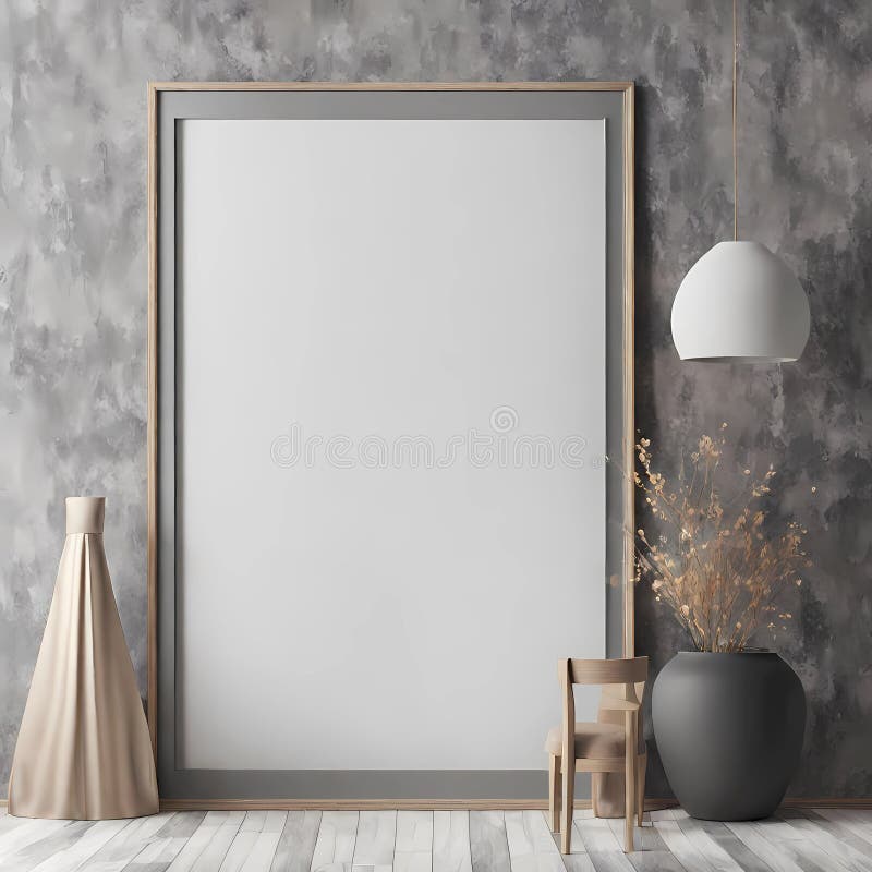 Mockup Poster Frame Close Up Render Stock Illustration - Illustration ...