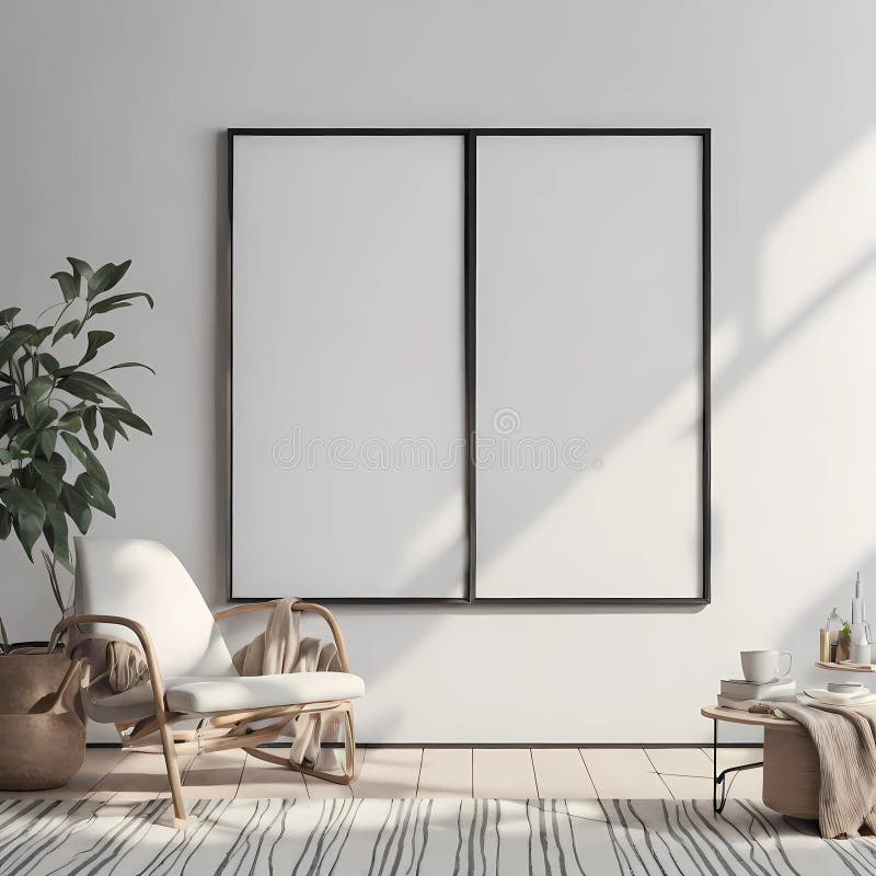 Mockup Poster Frame Close Up Render Stock Illustration - Illustration ...