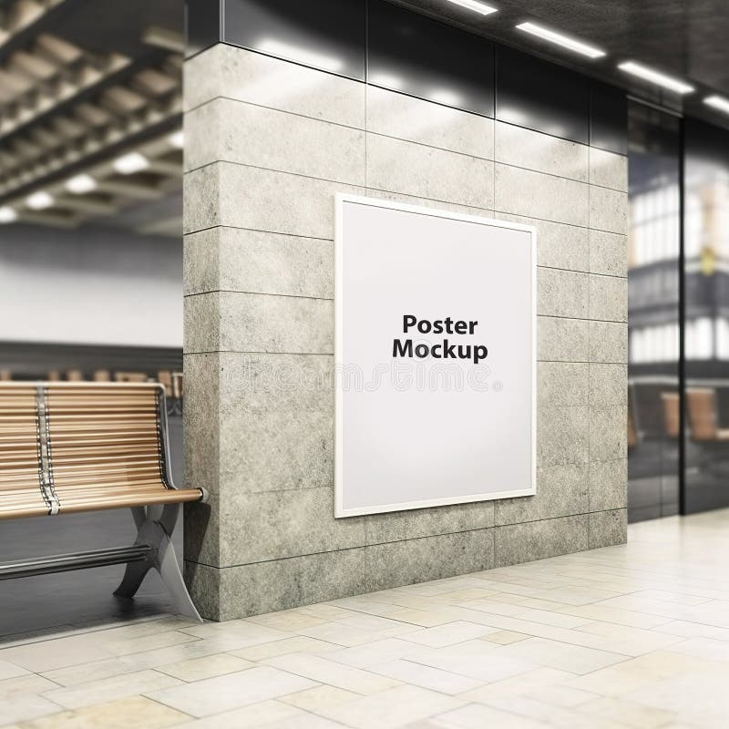 Mockup Poster Media Template Ads Display 3d Rendering Stock ...