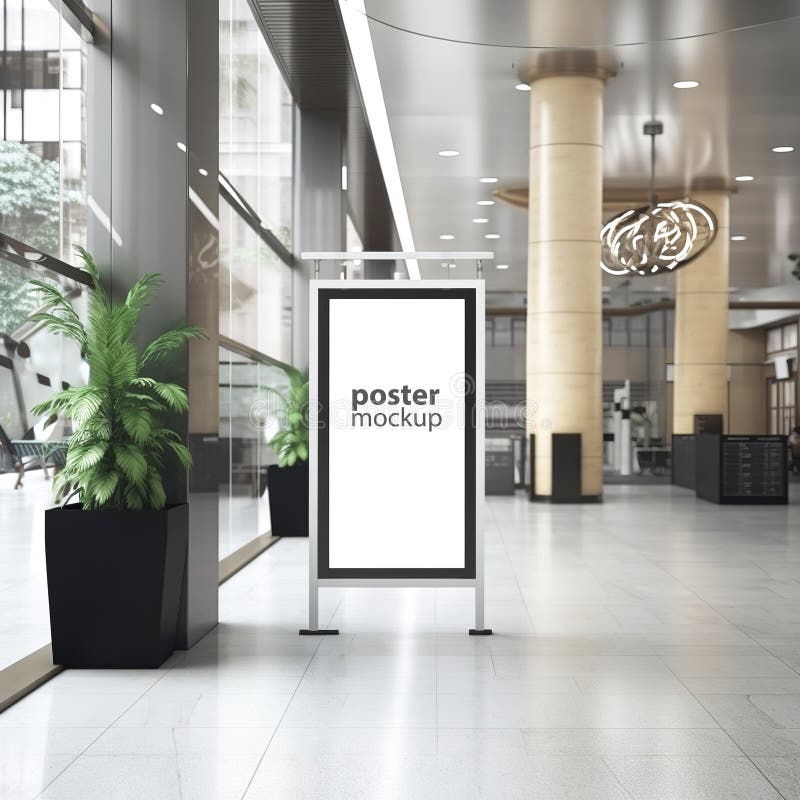 Mockup Poster Media Template Ads Display 3d Rendering Stock ...