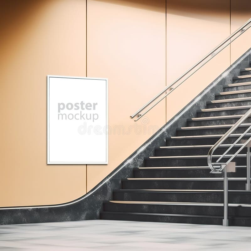 Mockup Poster Media Template Ads Display 3d Rendering Stock ...