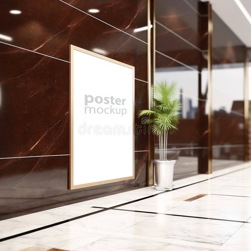 Mockup Poster Media Template Ads Display 3d Rendering Stock ...