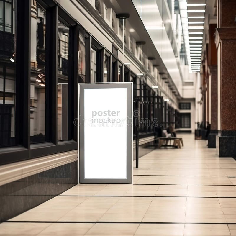 Mockup Poster Media Template Ads Display 3d Rendering Stock ...