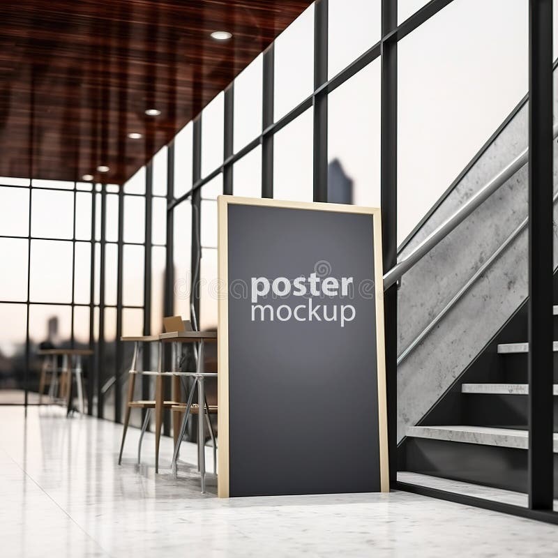 Mockup Poster Media Template Ads Display 3d Rendering Stock ...