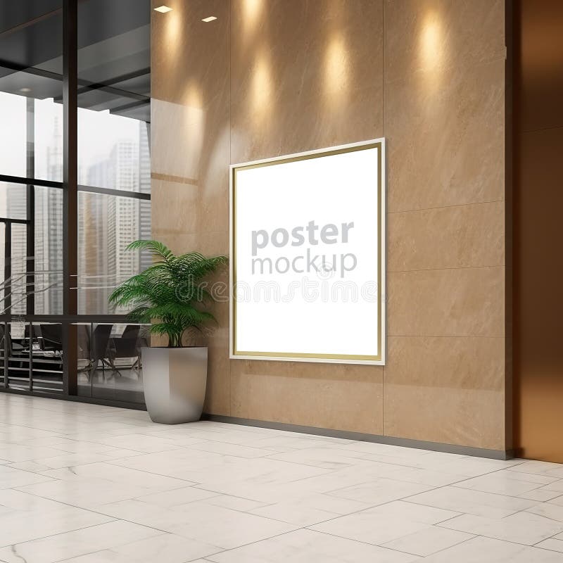 Mockup Poster Media Template Ads Display 3d Rendering Stock ...